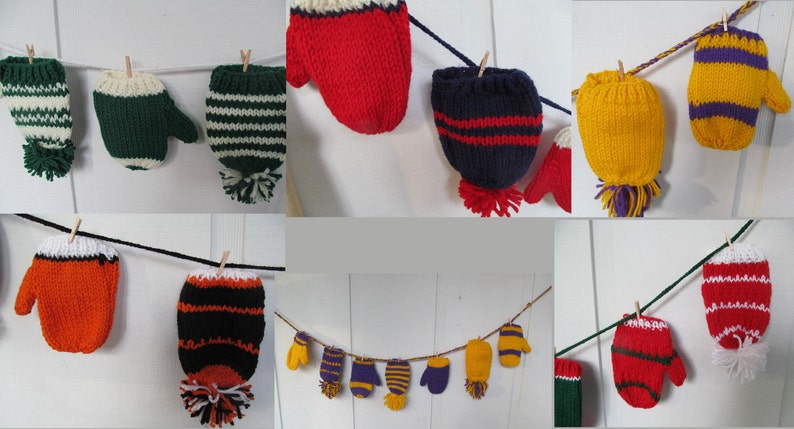 Adorable Mitten and Hat Garland Banner Choice of Colors - Etsy