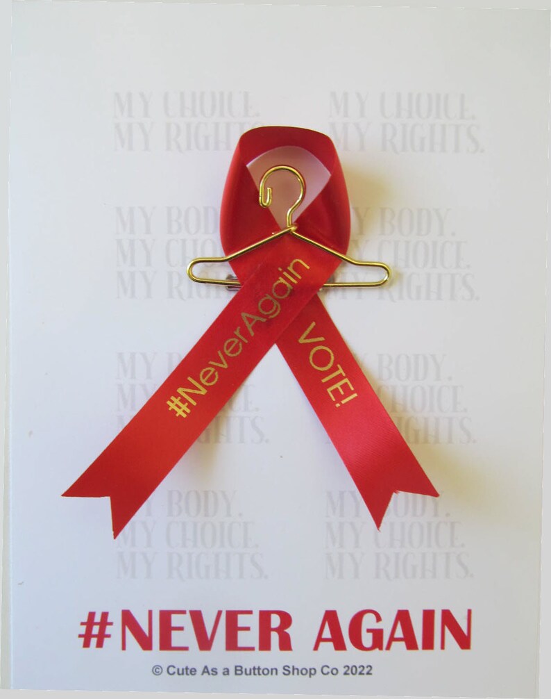 Pro-choice Pin / Brooch Gold-toned Coat Hanger never Again Your Choice ...