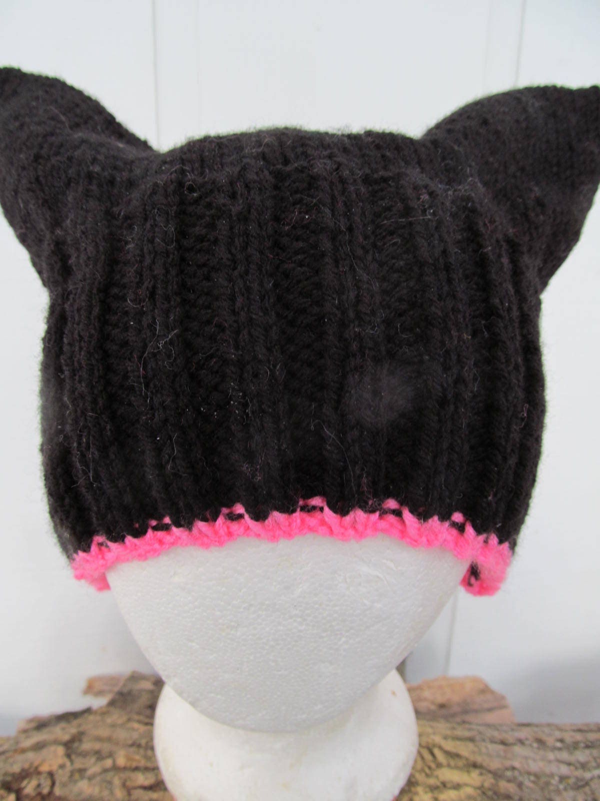 Metoo Black & Hot Pink Pussy Hat Hand-knitted Official - Etsy