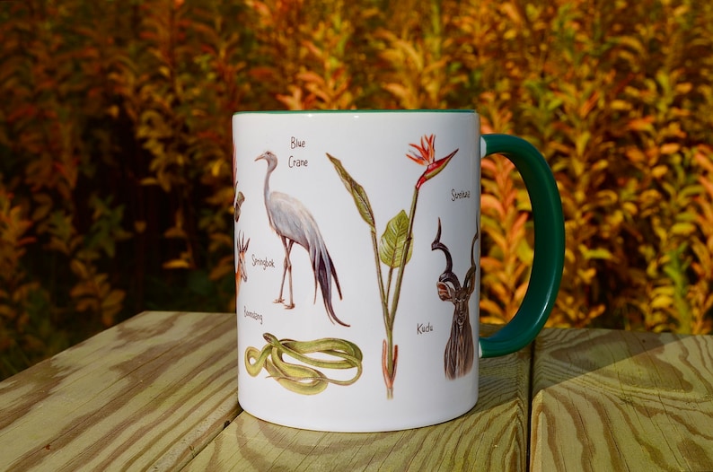 South African Mug With Plants and Animals 11oz Ceramic Mug South Africa ...