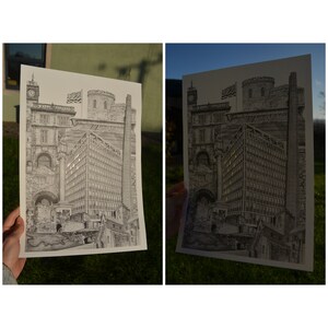 City of Carlisle A3 Print of Original Pencil Drawings of Landmarks With ...