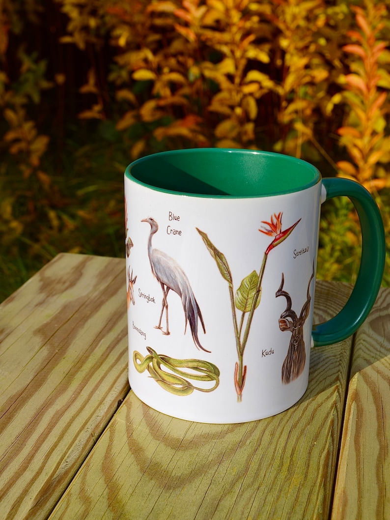 South African Mug With Plants and Animals 11oz Ceramic Mug South Africa ...