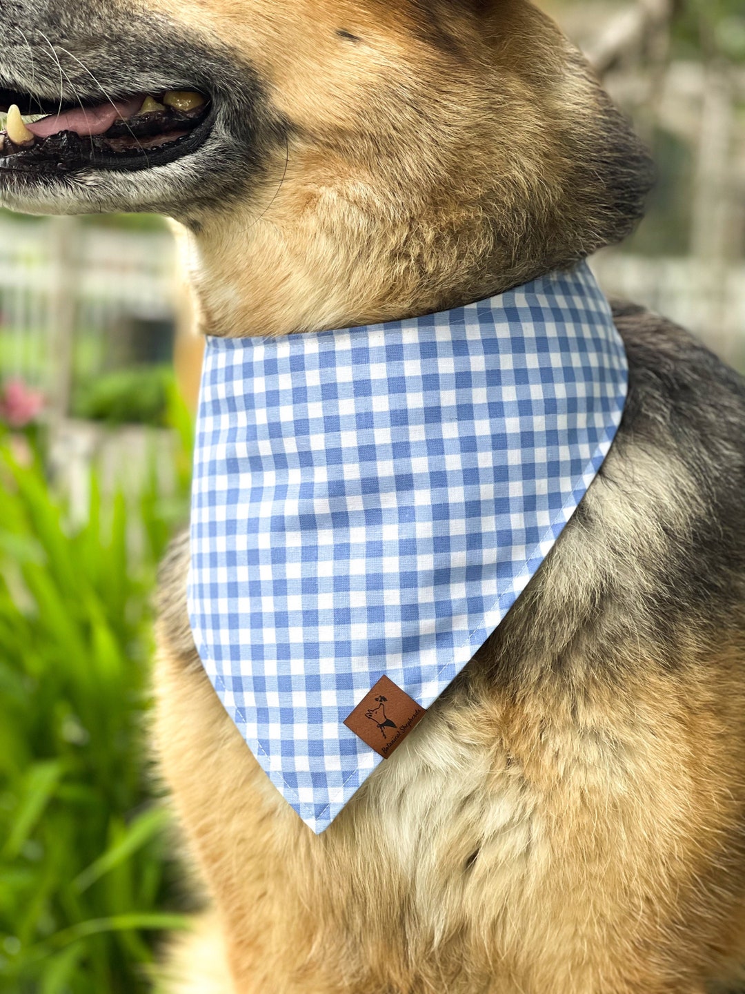 Blue and White Gingham Dog Bandana, Dog Birthday Bandana, Summer ...