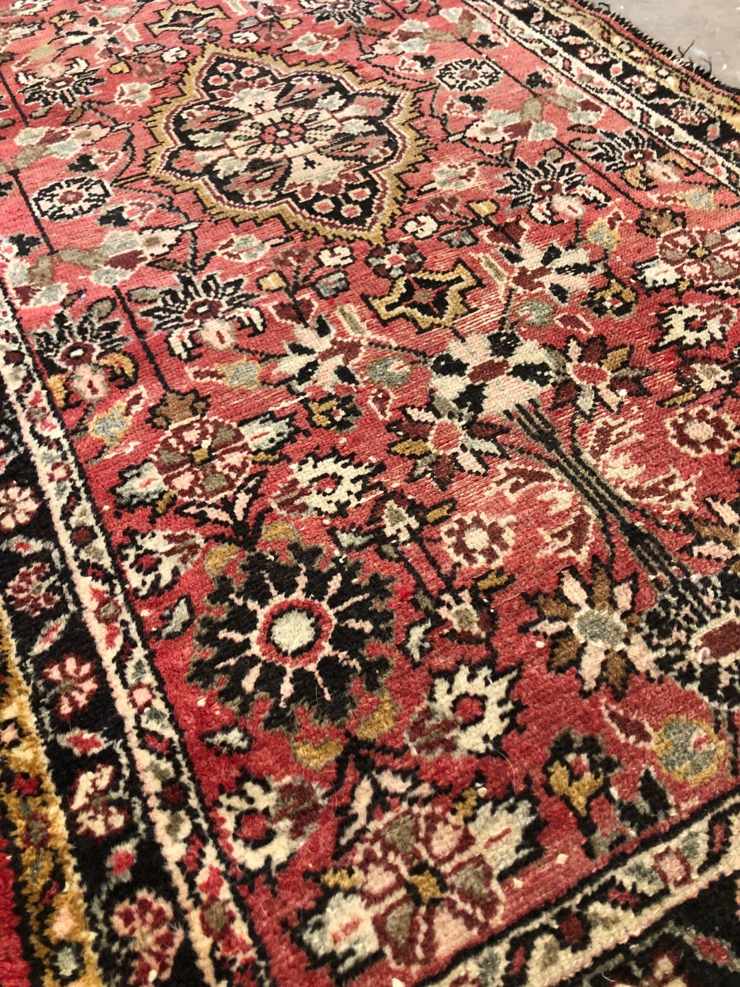 Antique Wool Persian Rug, Vintage Oriental Woven Wool Rug, 30” X 70 ...
