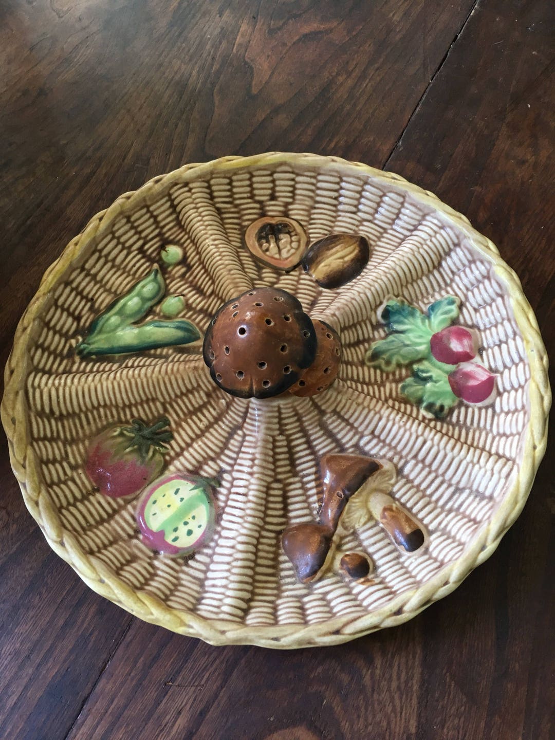 Vintage Ceramic Serving Platter, Basketweave Platter, Appetizer Platter ...