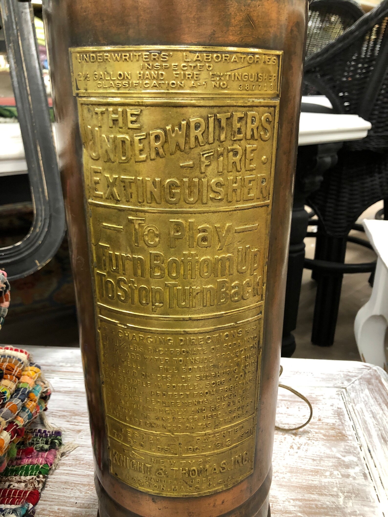 Antique Fire Extinguisher Lamp, Antique Fireman’s Memoribilia, Vintage ...