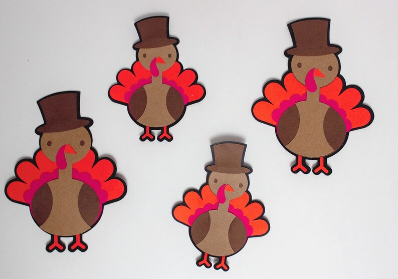 Turkey Cut Outs Set of 10 Turkey Centerpieces Turkey | Etsy