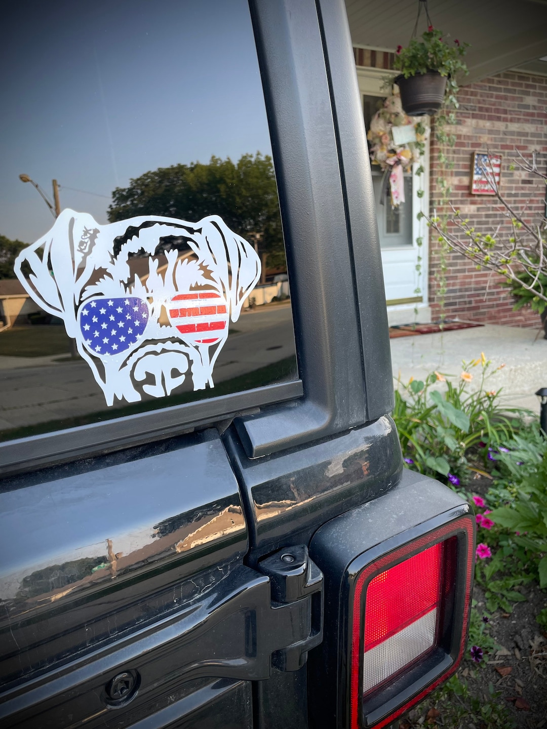 Patriotic Dog Car Decal/custom Dog Car Decal/custom Car Decal/patriotic ...
