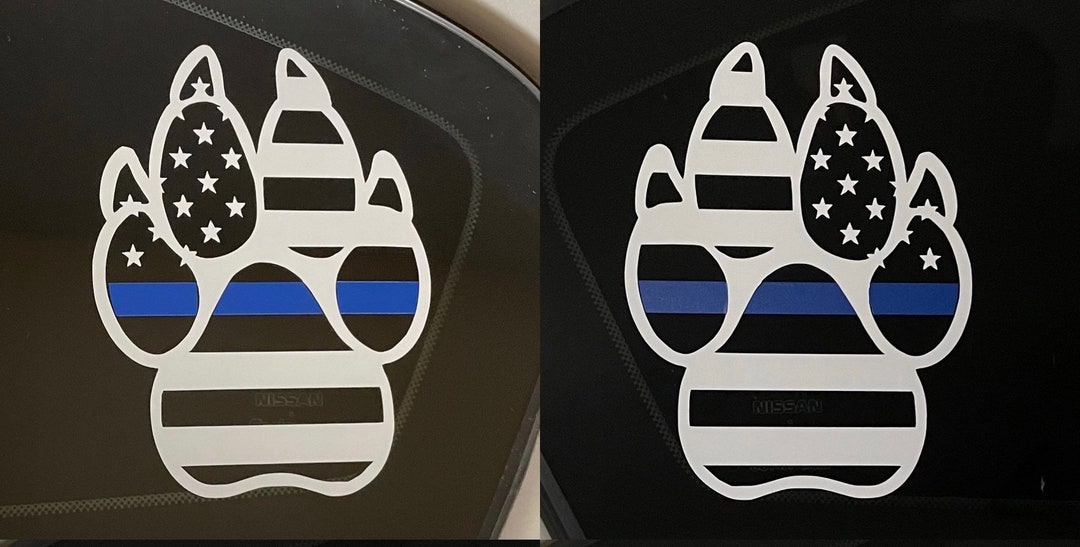 Personalized Thin Blue Line Paw Print Decal / Police Dog Decal / Custom ...