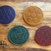 Leather Tea Coasters Sacred Geometry Chakra Coaster Set - Etsy UK