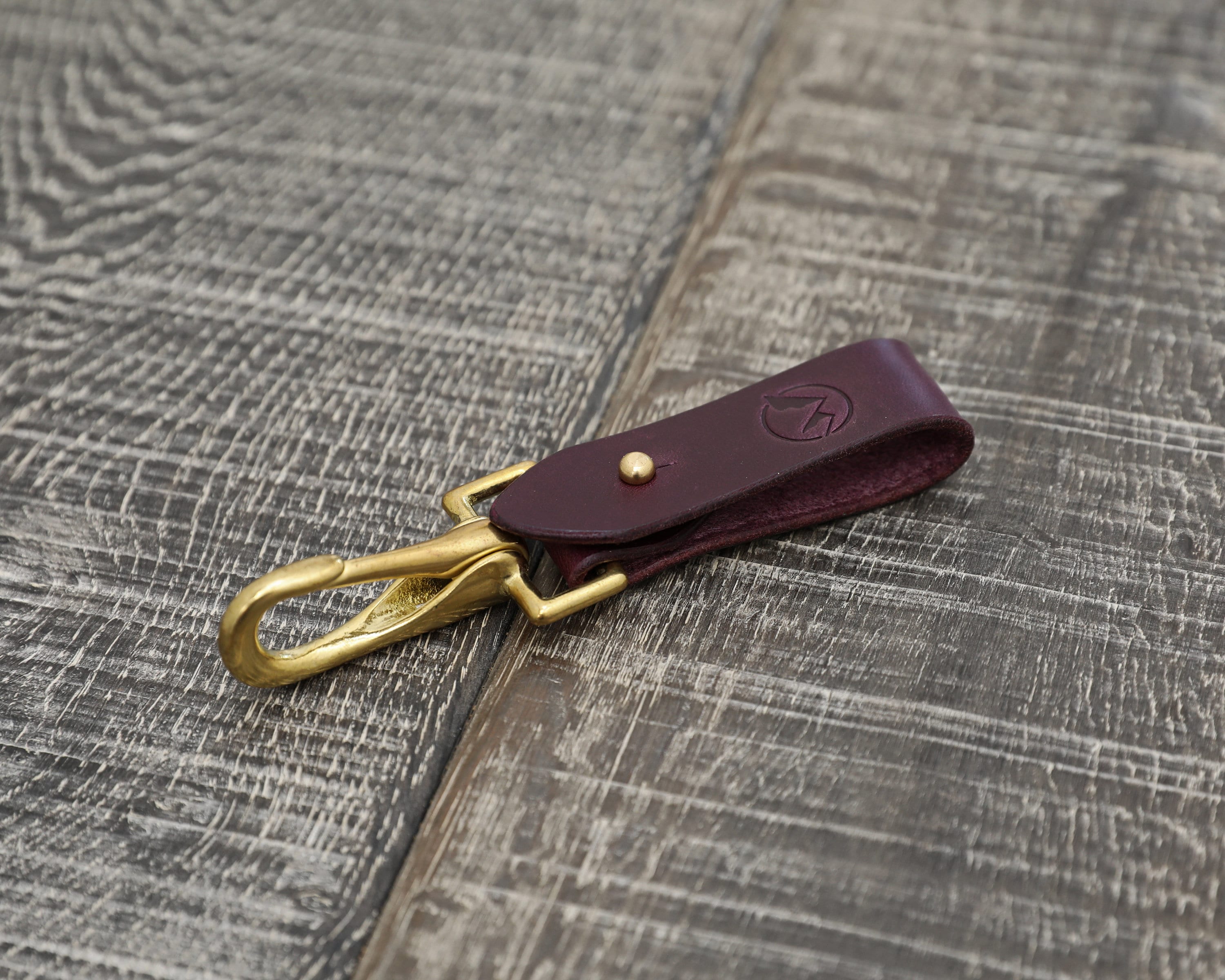 Handmade Leather Belt Clip Key Chain in Purple Made From | Etsy