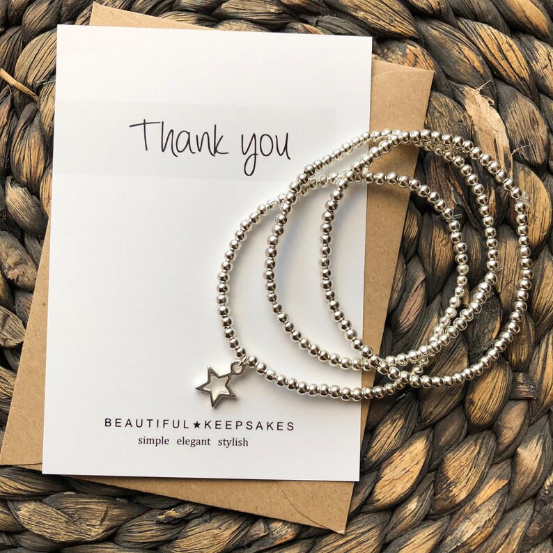 Thank You Bracelet Beaded Stacking Bracelets Stackable | Etsy