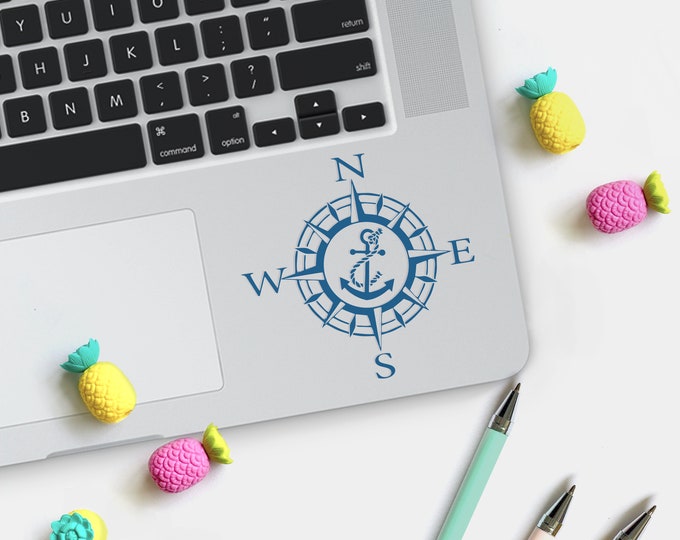 Anchor Compass Vinyl Decal, Car Decal, Navy Decal, Laptop Decal, Boat ...