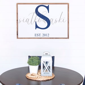 Script Family Last Name Monogram Decal With Established Date ...