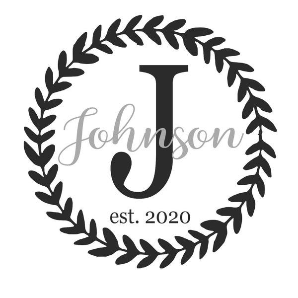 Wreath Monogram - Etsy