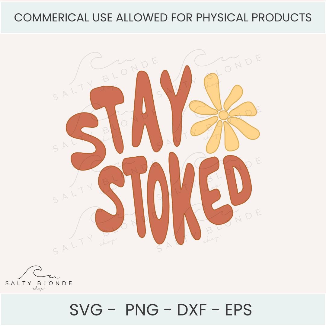 Retro Stay Stoked SVG PNG, Vintage Surfing Graphic Design, Surf Cut ...