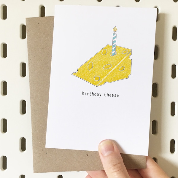 Cheese Birthday Card - Etsy