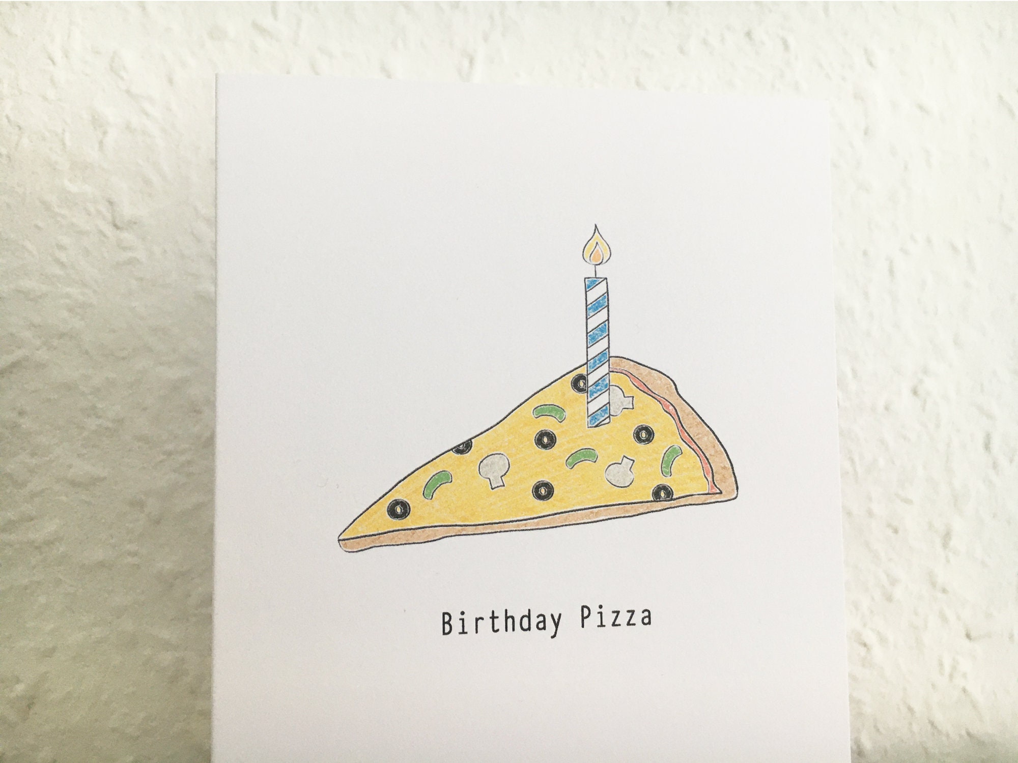 Personalised Pizza Birthday Card | Etsy