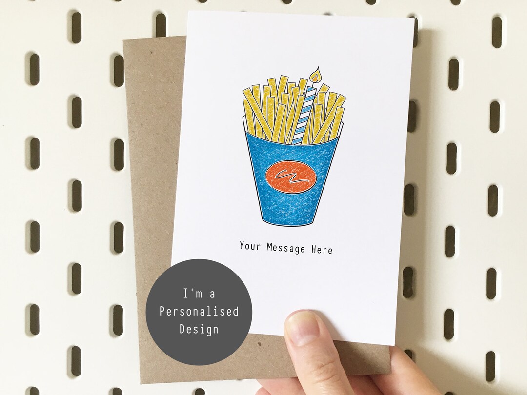 Personalised Fries Birthday Card - Etsy