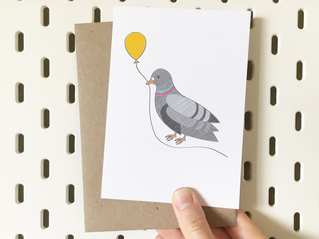 Pigeon Birthday Card - Etsy