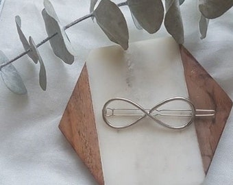 Silver hair clip | Etsy