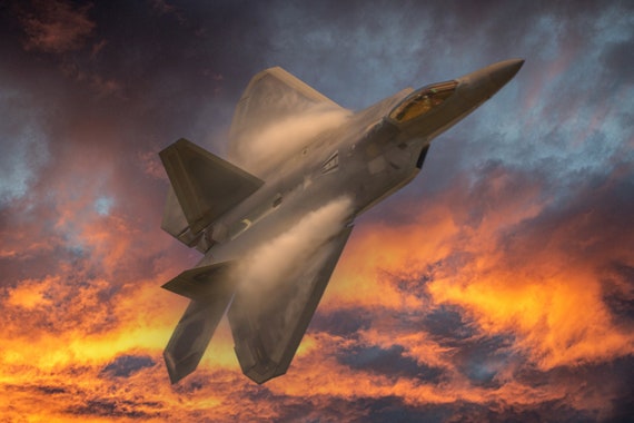 Jet Aircraft Photo Download F22 Raptor Man Cave Wall Art | Etsy