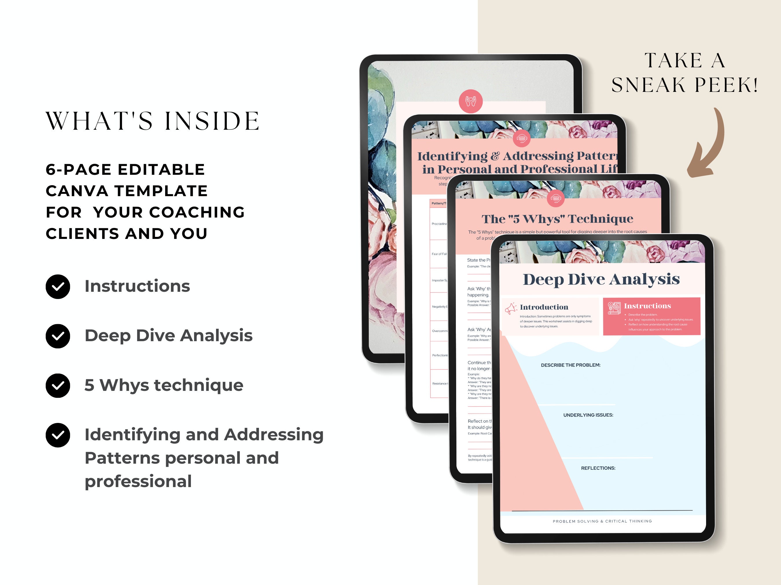 Strategic Deep Dive Analysis Canva Template for Coaches & Course ...