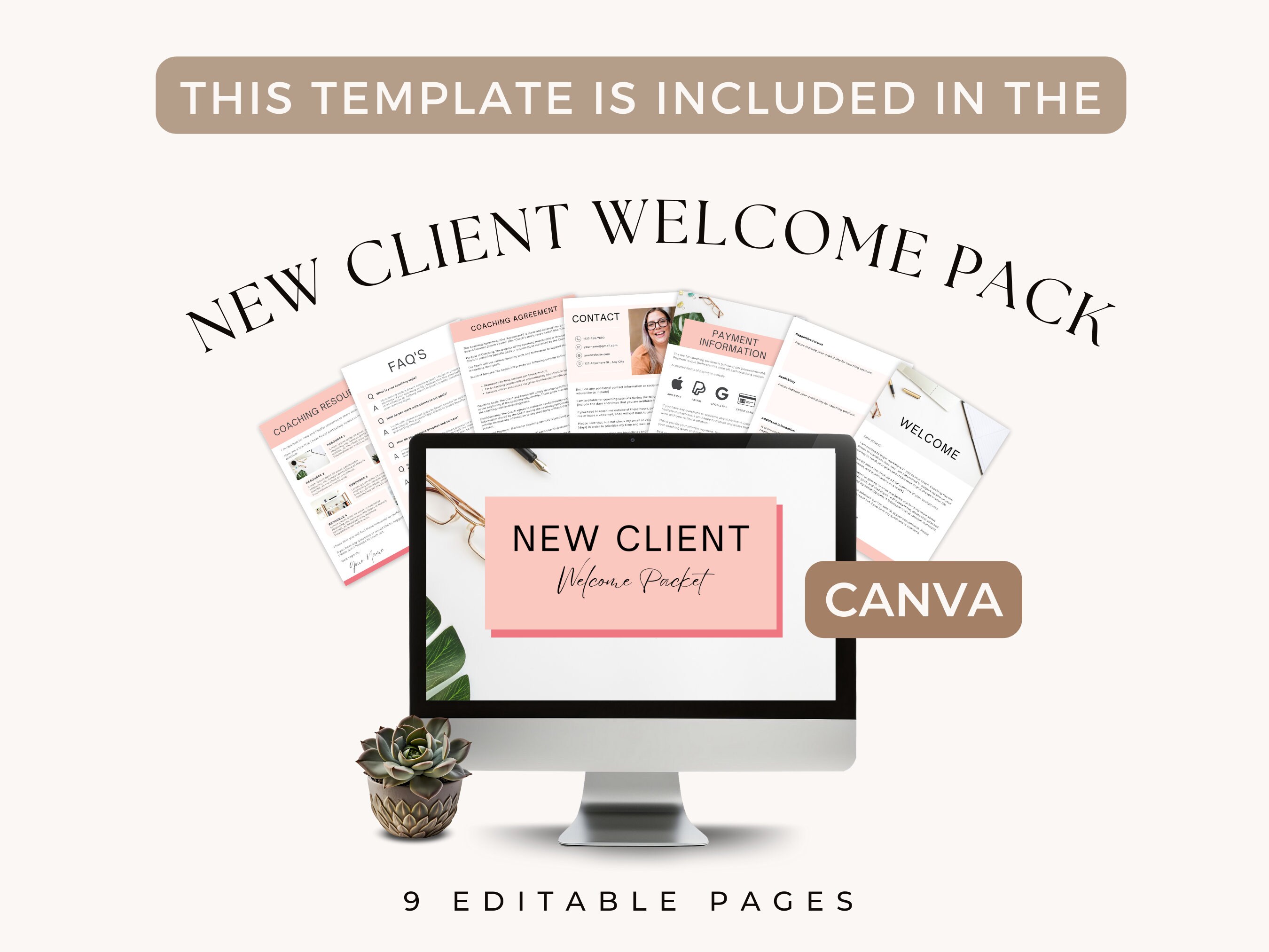 Coaches Welcome Letter One Page Canva Template for Client Communication ...