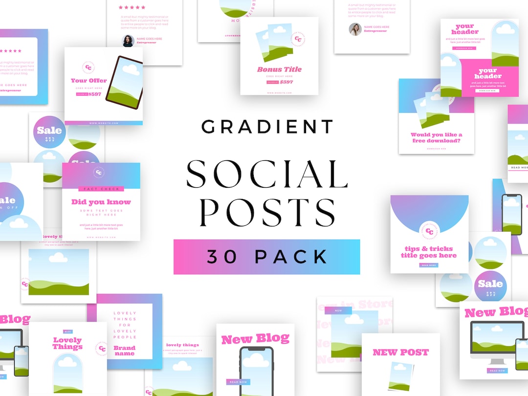 Social Media Posting Template, Instagramsquare Posts, Instant Access ...