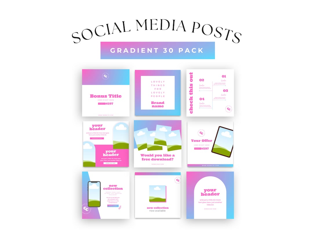 Social Media Posting Template, Instagramsquare Posts, Instant Access ...