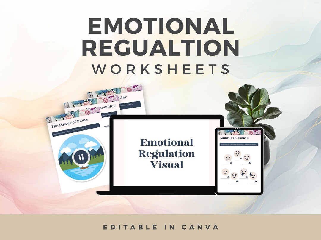 Emotional Regulation Visual Worksheet Strategic Canva Template for ...