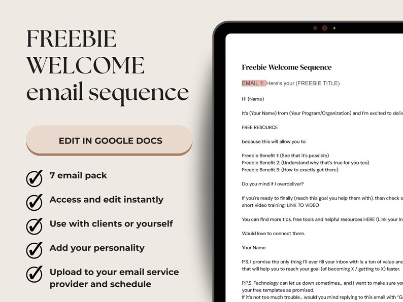 Freebie Welcome Sequence Email Templates for Coaches and Course ...