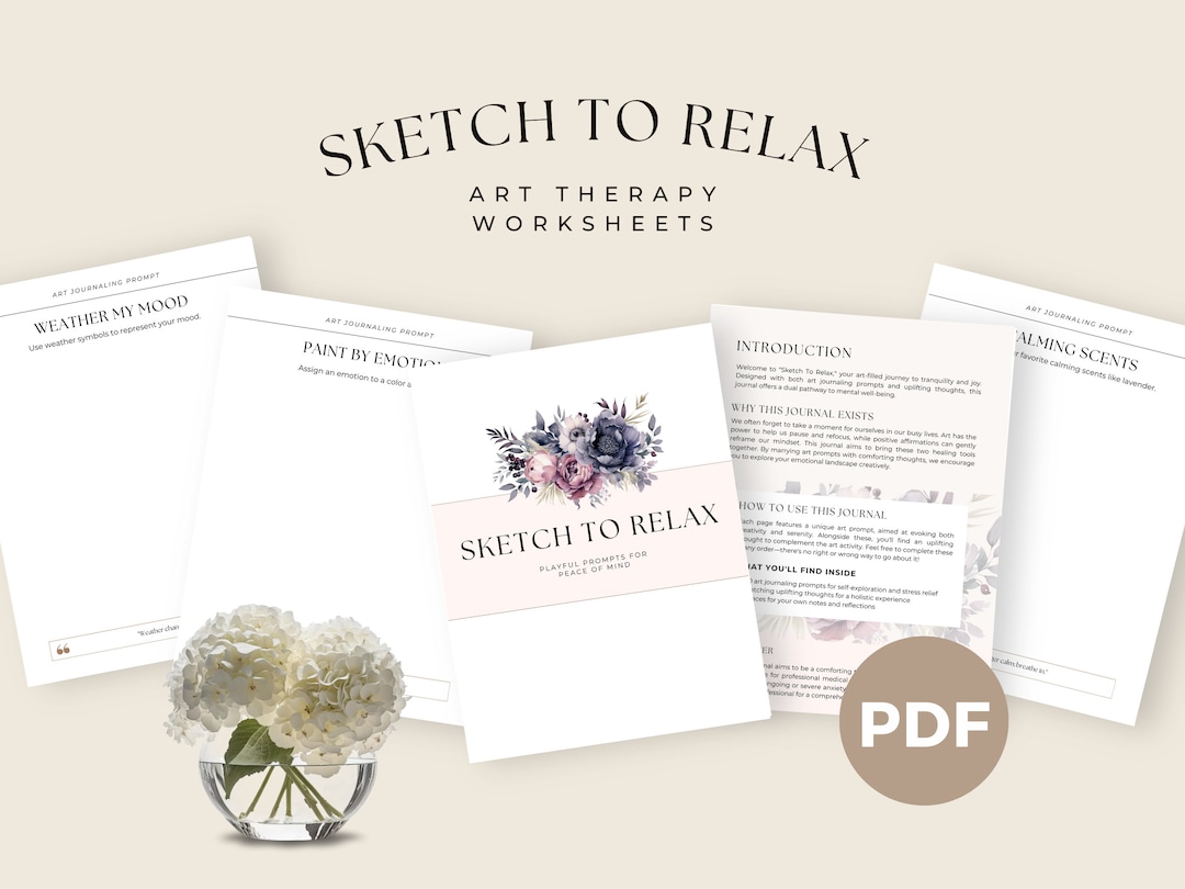 Art Therapy Worksheets for Coaches and Course Creators, Moody Floral ...