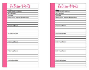 Jw Return Visit - Etsy