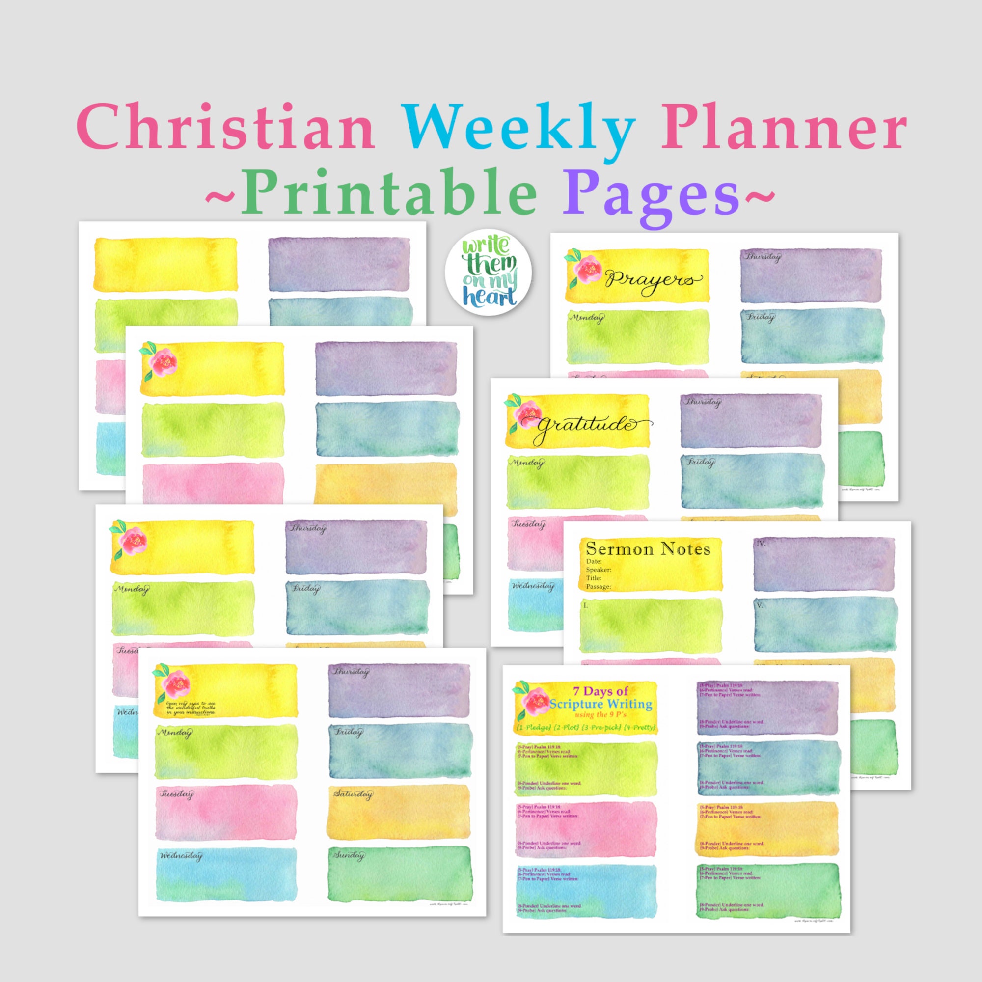 Christian Planner Printable, Faith Weekly Planner Undated Horizontal ...