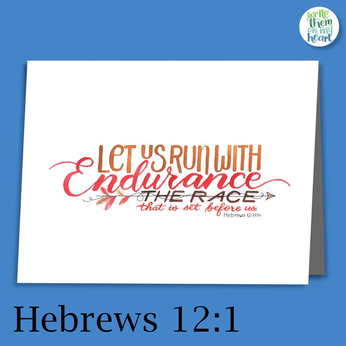 Finish Well Scripture Memory Verse Card Set Bible Note Card Hebrews 12 ...