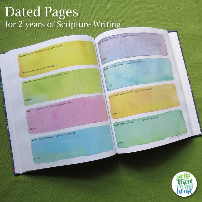 Scripture Writing Journal Daily Bible Reading Plan Two Year Bible ...