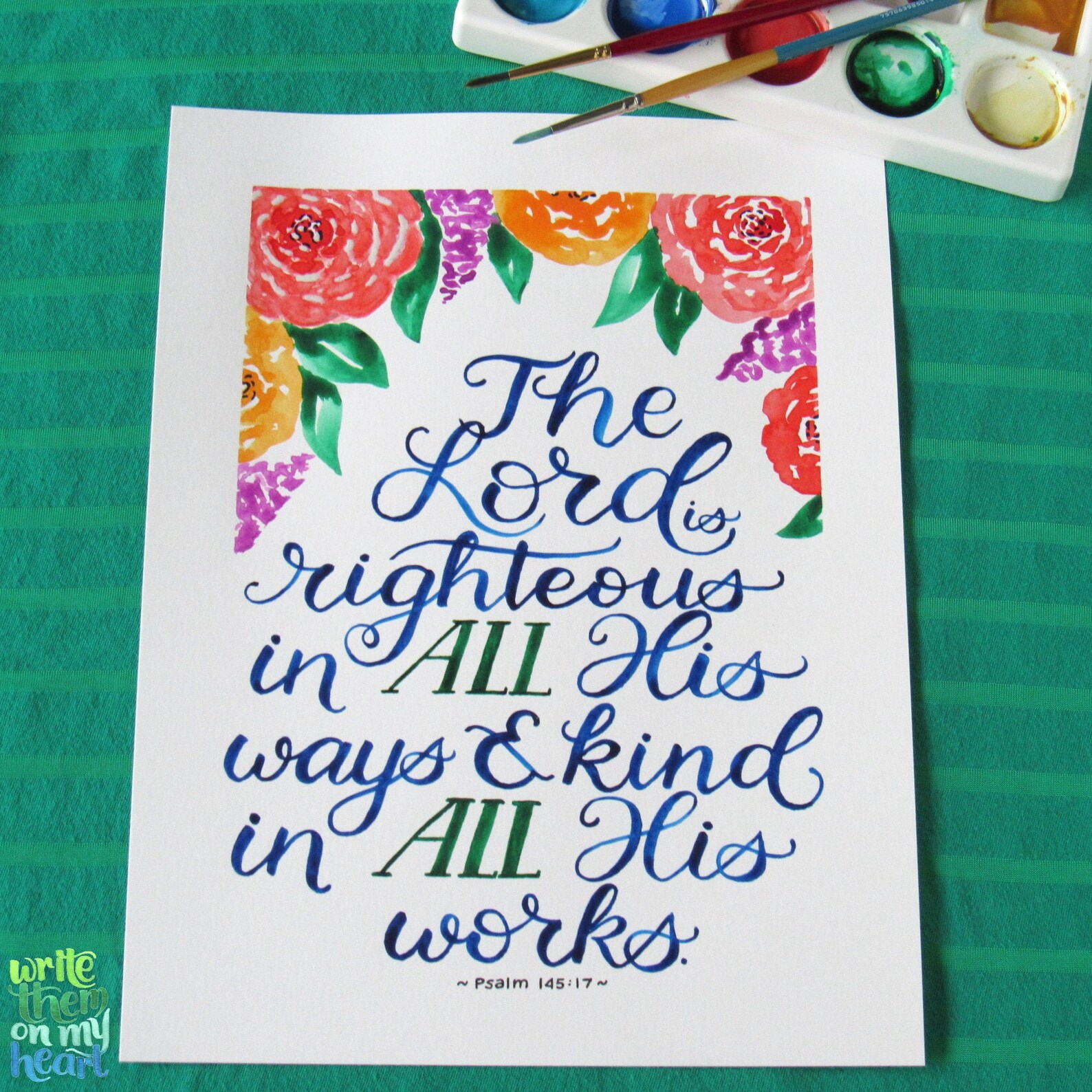 Psalm 145:17 Watercolor Scripture Wall Art Plus Bible - Etsy