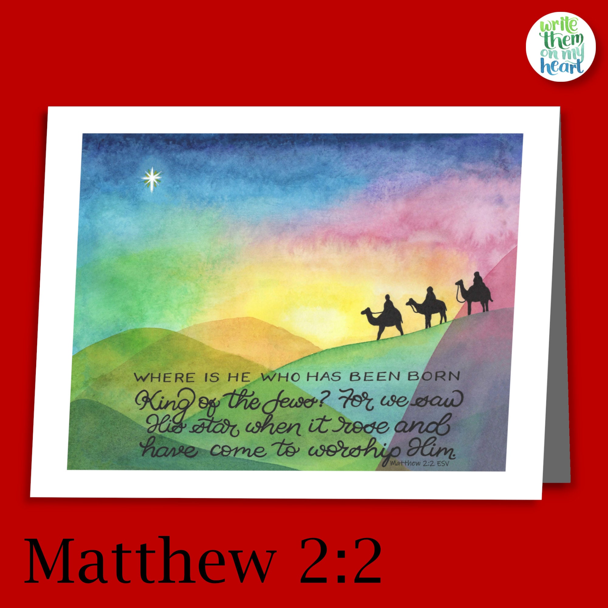 Christmas Card Printable Bible Verse Nativity Scripture Art - Etsy
