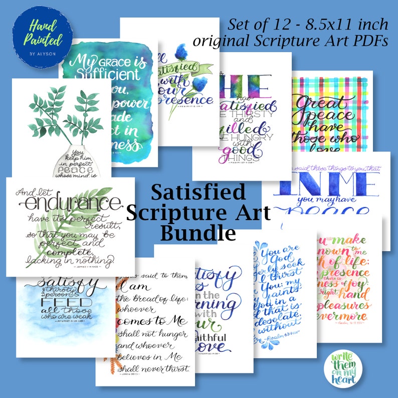 Printable Scripture Art Watercolor Scripture Art - Etsy