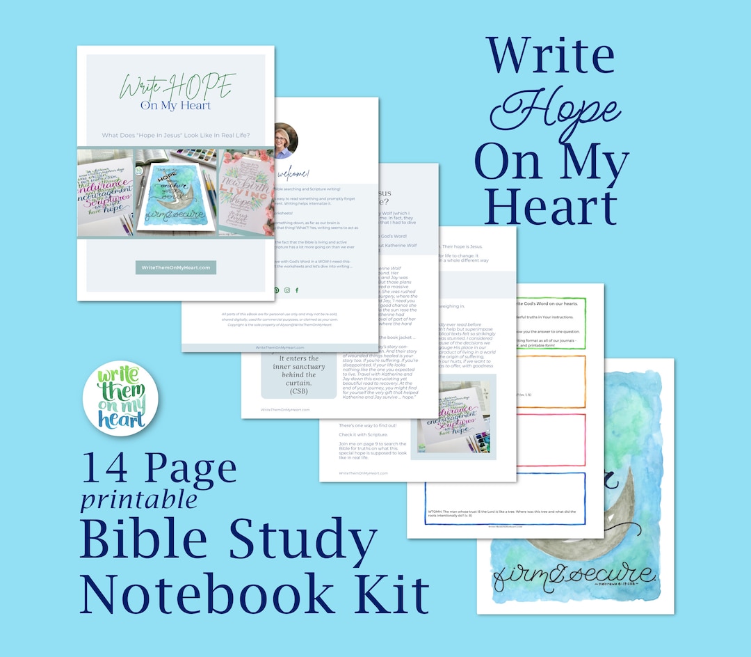 Bible Study Notebook Kit, Bible Study Worksheet, Scripture Binder ...