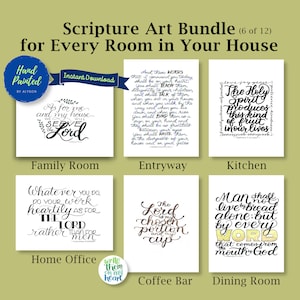 Scripture Wall Art Printable Bible Verses Home Decor Scripture Hand ...