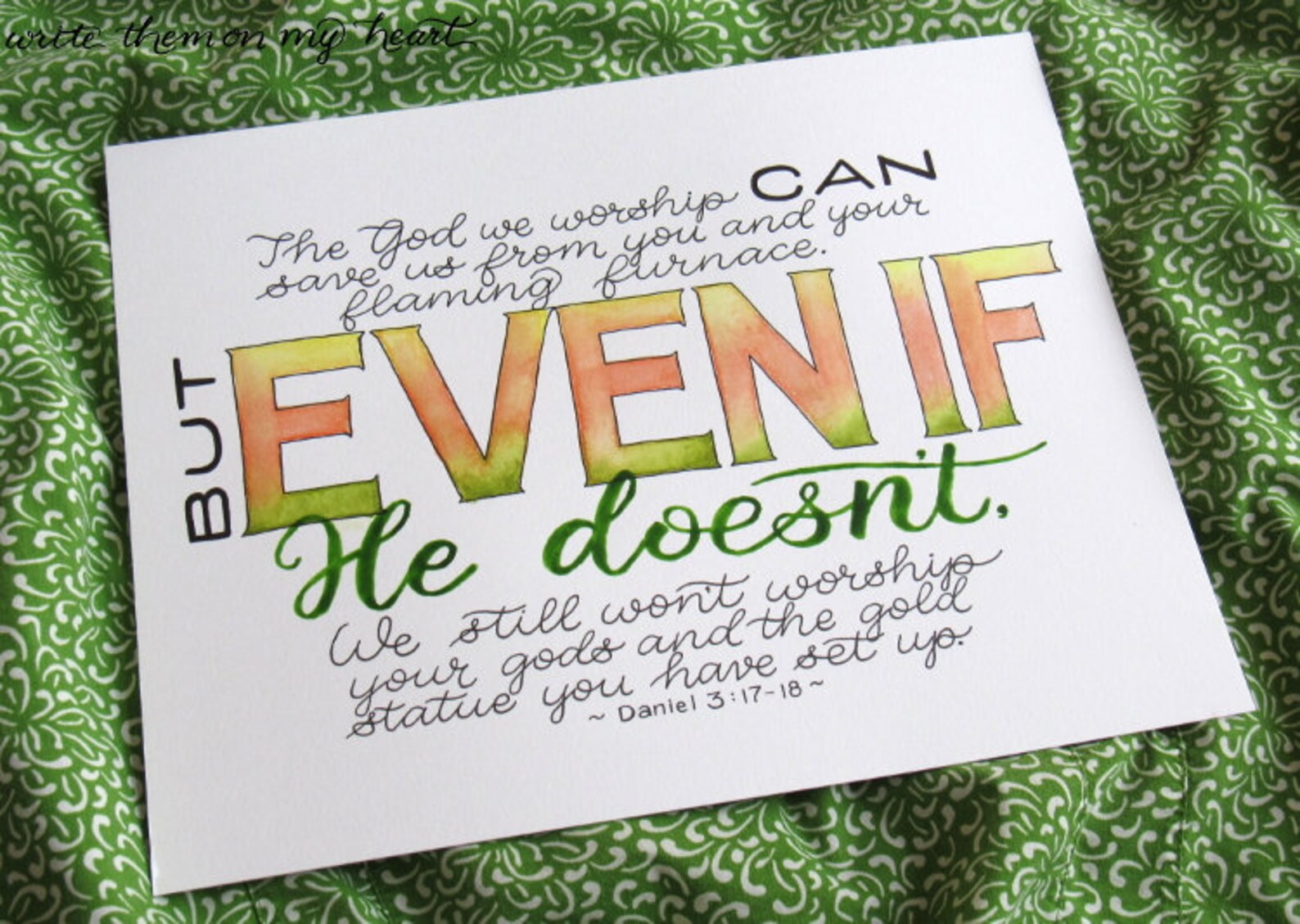 Daniel 3:17-18 Even If Scripture Art Printable Bible Verse - Etsy