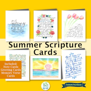 Summer Scripture Art Card Printable Summer Bible Verse Greeting Card ...