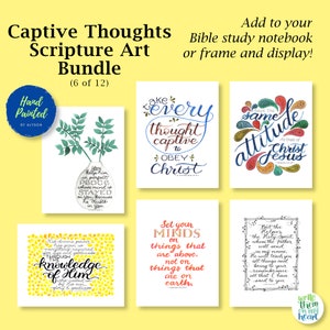 Bible Verses for Taking Thoughts Captive for Christ Scripture Art ...