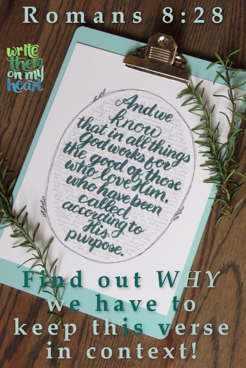 Romans 8:28 Scripture Art Printable Bible Verse Wall Art - Etsy