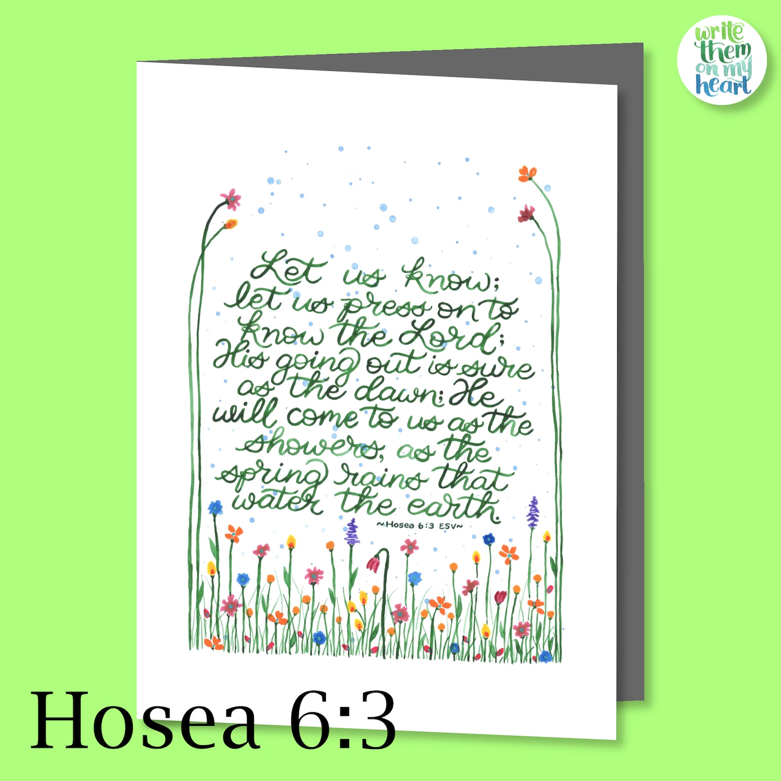 Wildflower Art Scripture Card Printable Wild Flower Bible Verse Card ...