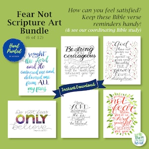 Hand-lettered Bible Verses, Scripture Art PDF, Fear Not Bible Verses ...