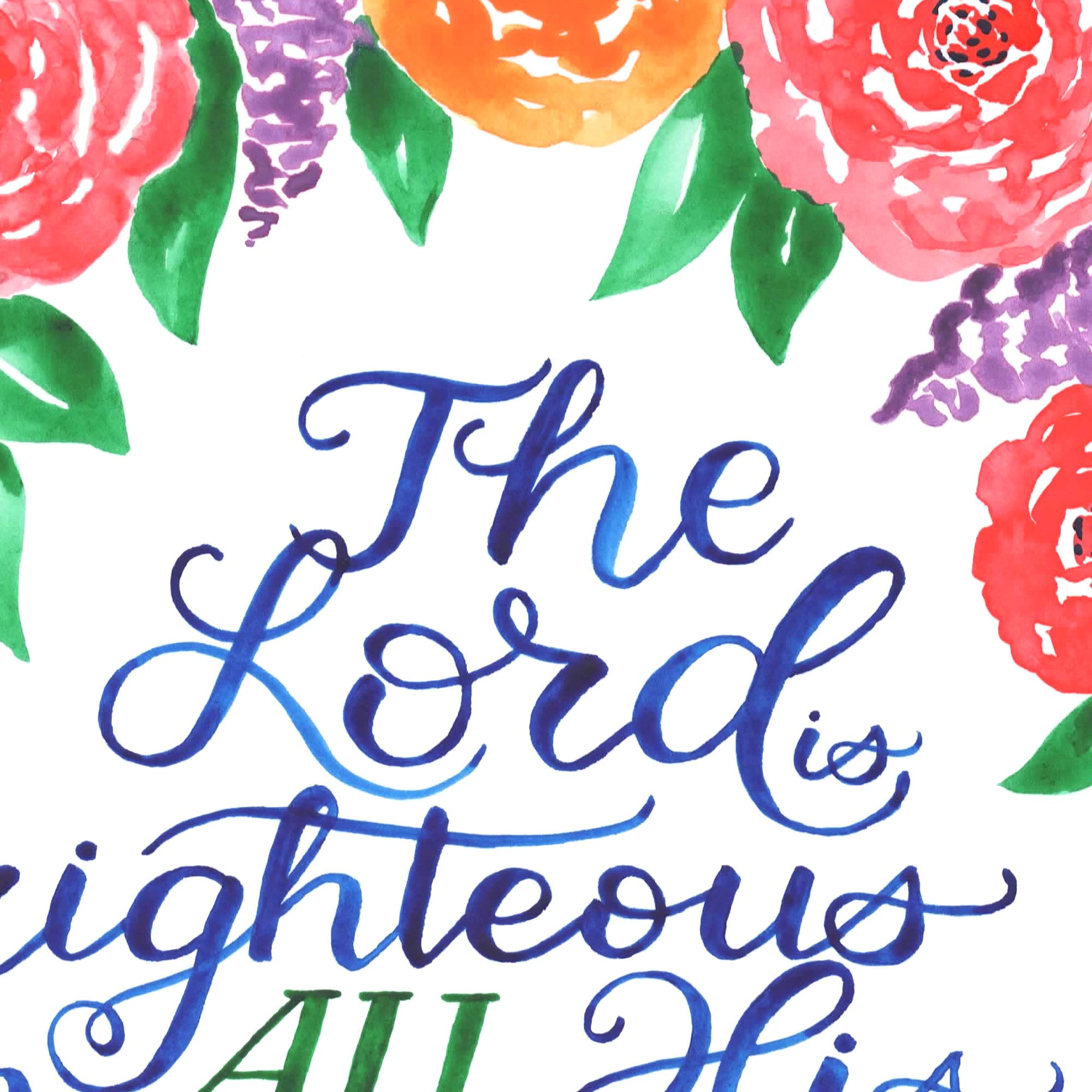 Psalm 145:17 Watercolor Scripture Wall Art Plus Bible - Etsy