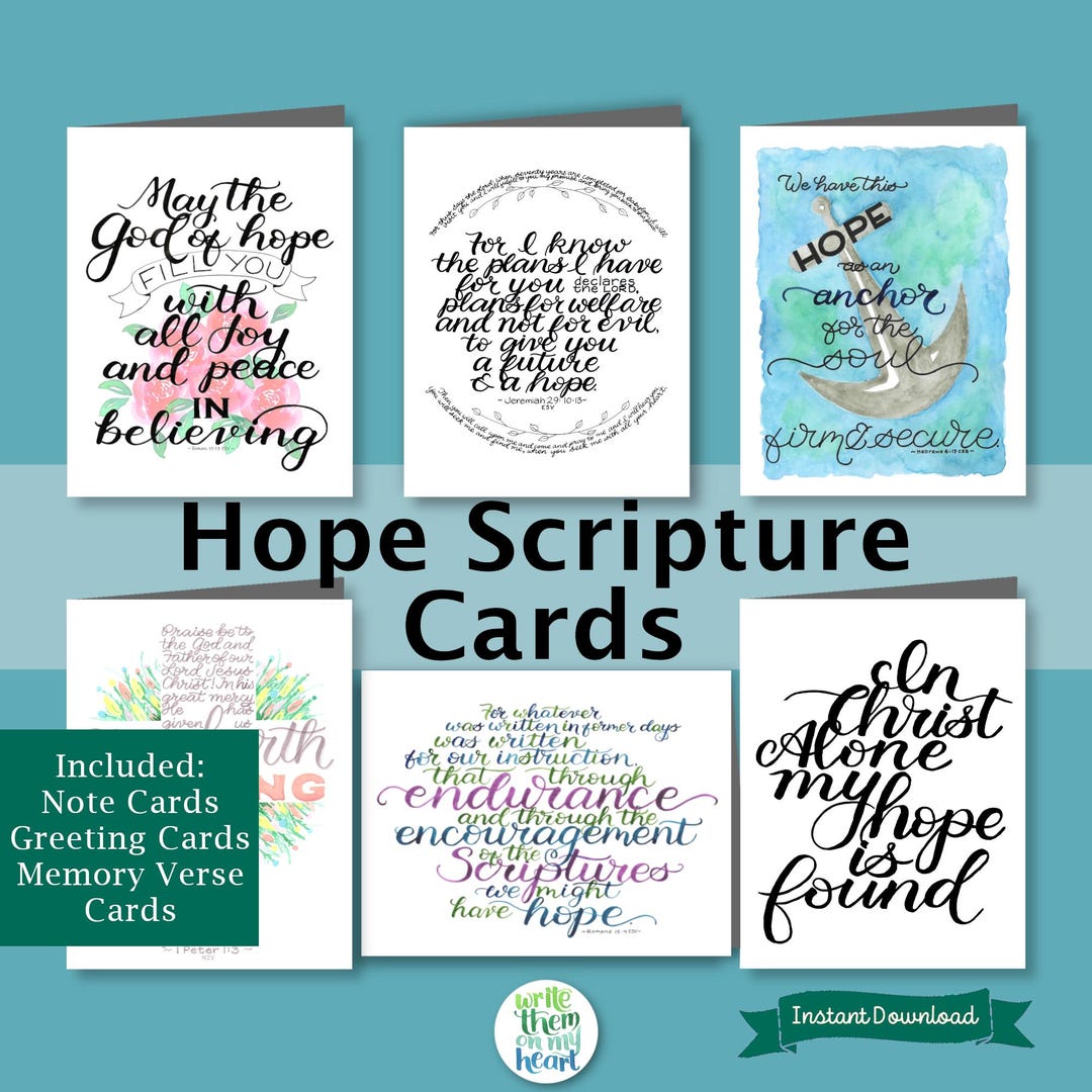 Hope Bible Verse Greeting Card Printable Hope Scripture Art Card ...